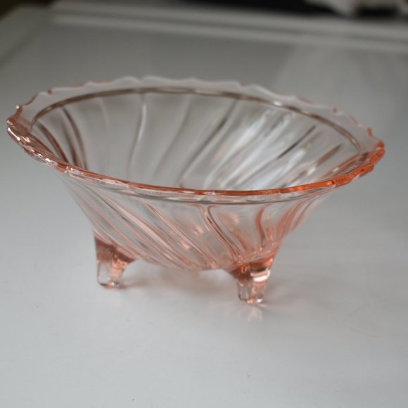 Other | Vintage Pink Glass Candy Dish | Poshmark